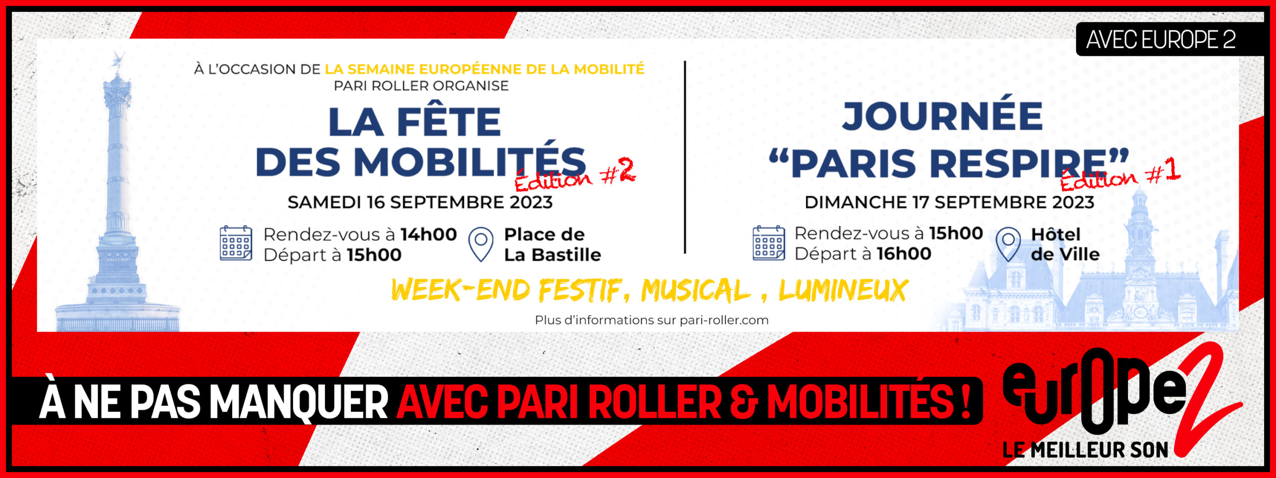 NE MANQUEZ PAS LE PARI ROLLER AVEC EUROPE 2