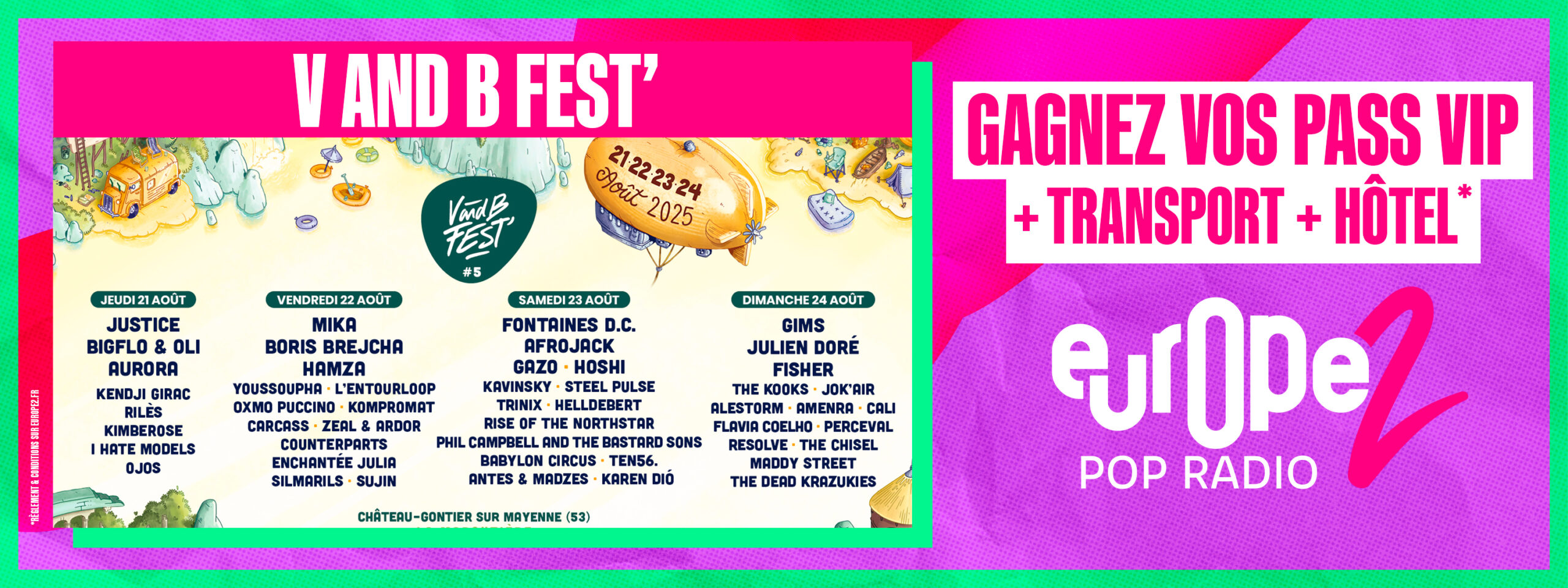 Partez au V and B fest' en VIP - avec Europe 2