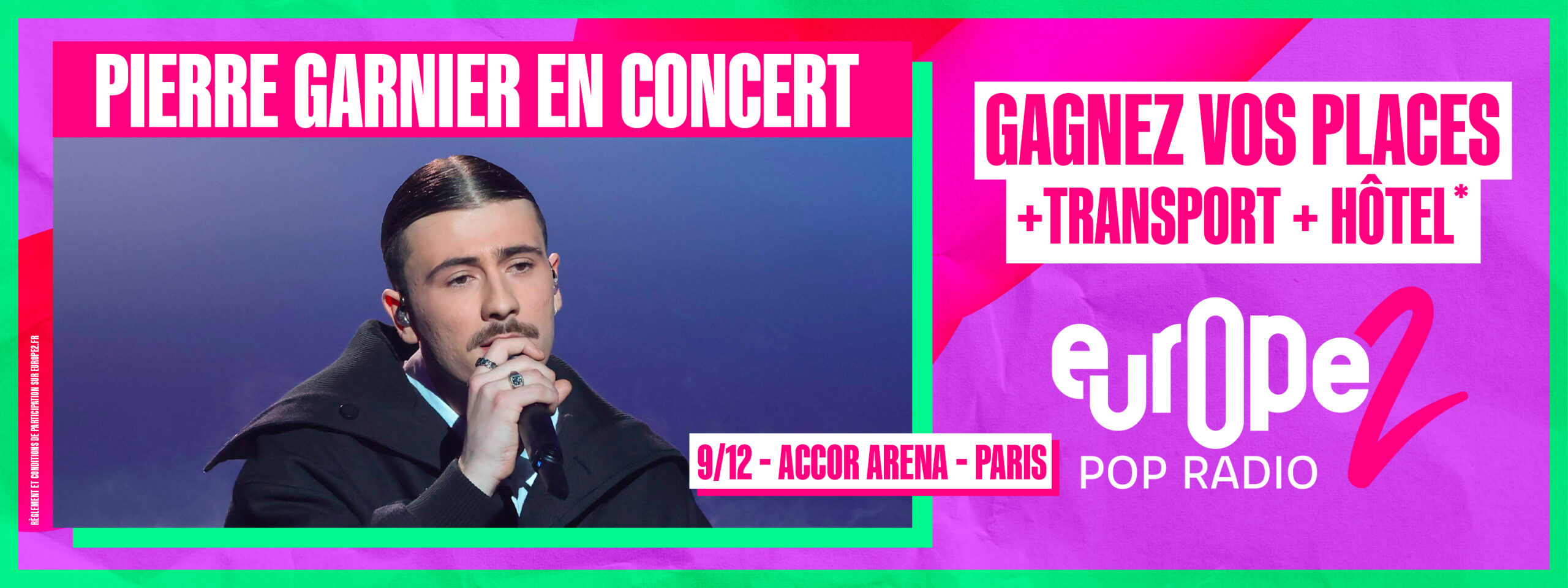 Europe 2 vous envoie voir Pierre Garnier à l'Accor Arena le 9/12